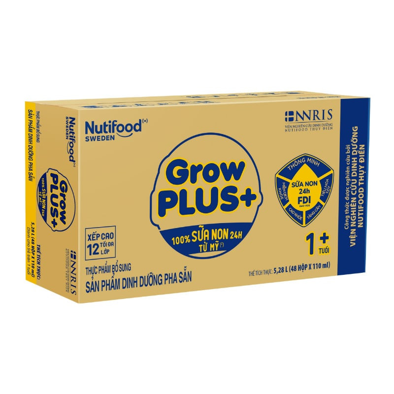 (HSD T6-2024) Thùng 48 Hộp Sữa Bột Pha Sẵn Nutifood GrowPLUS Sữa Non ...
