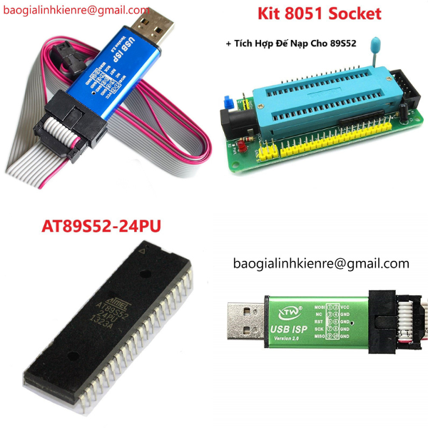 Mạch Nạp ISP , Kit 8051 Socket Mở Rộng 40 Chân - Tích Hợp Đế Nạp Chip ...