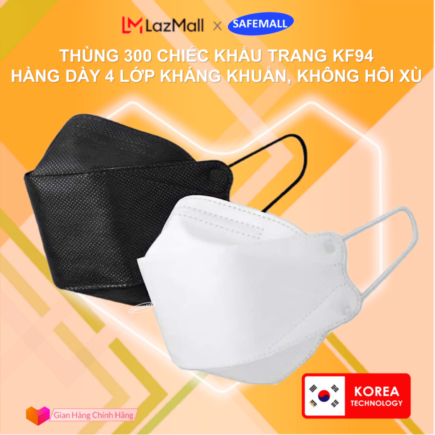 [SIÊU SALE] Giá Sỉ 1 Thùng 300 Chiếc / 200 Chiếc Khẩu Trang Y Tế 4D Mask KF94 Công Nghệ Hàn Quốc ...