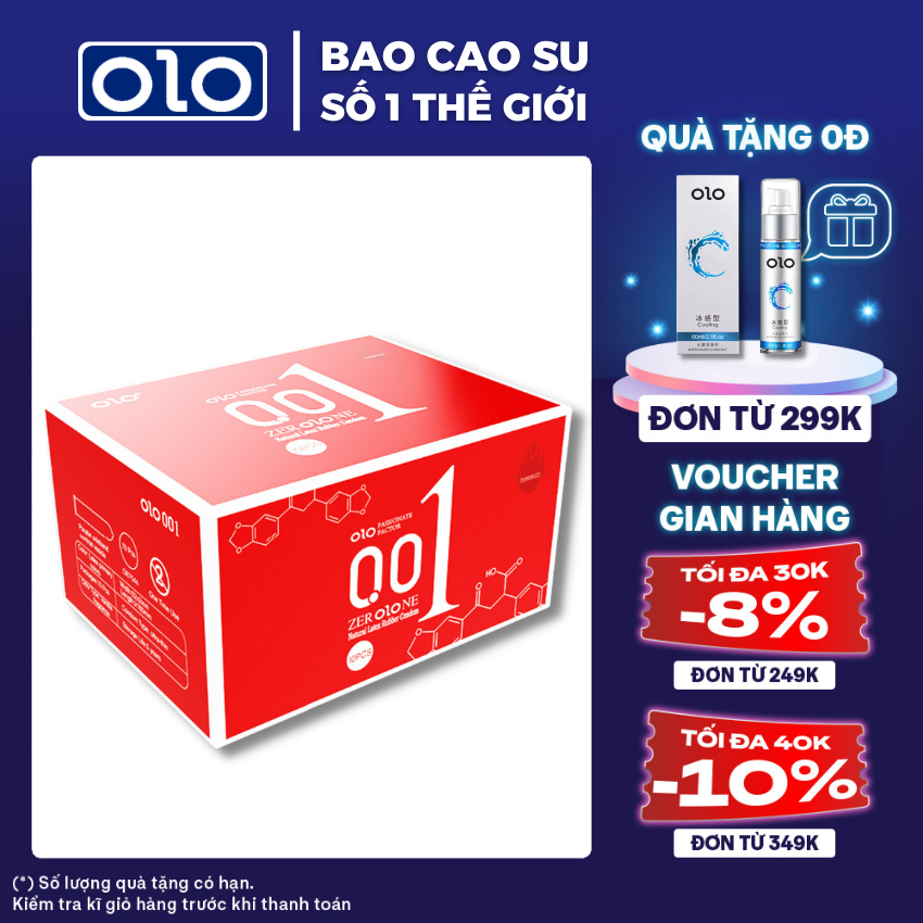 Bao cao su OLO 001 mm ĐỎ ống tròn bcs 0.01 mm siêu mỏng truyền nhiệt kéo dài thời gian - MixASale