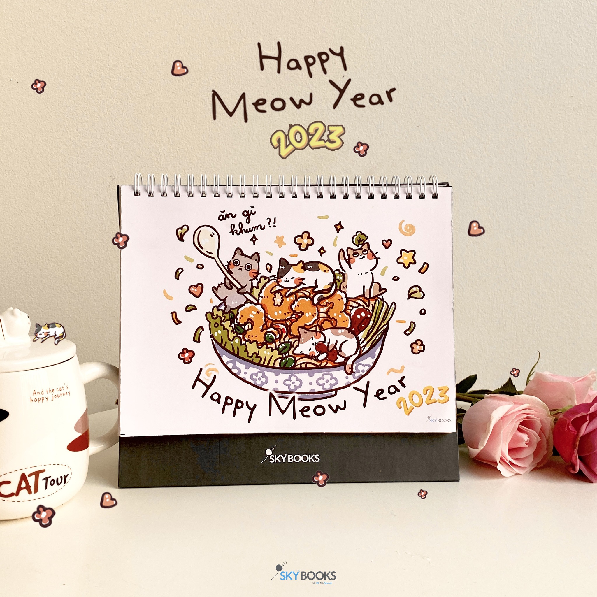 Lịch bàn HAPPY MEOW YEAR 2023 - họa sĩ Kulzsc | Lazada.vn