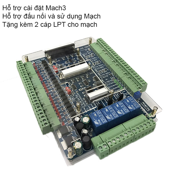 Mạch BOB Mach3 6 trục CNC V4.3.2 (tuỳ chọn đủ bộ 1 card PCI to LPT và 2 cáp LPT ) - MixASale