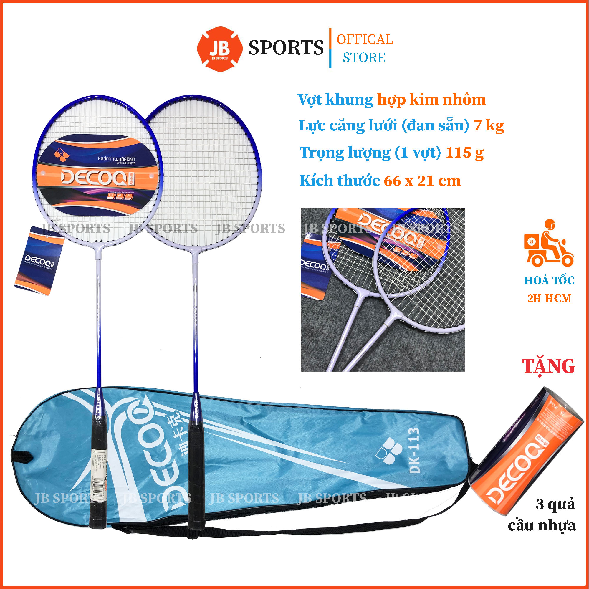 Bộ Vợt Cầu Lông Chính Hãng (2 Vợt) DECOO DK113, Cặp Vợt Cầu Lông Tốt Nhẹ Dây Căng Trợ Lực ...