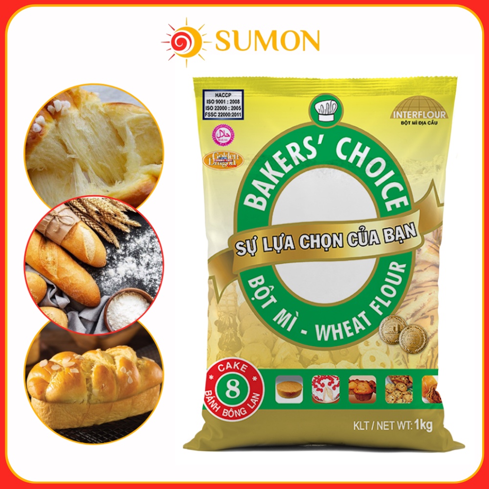 Bột Bakers’ Choice số 8 gói 1kg SUMON bột mì số 8 dùng làm nguyên liệu ...