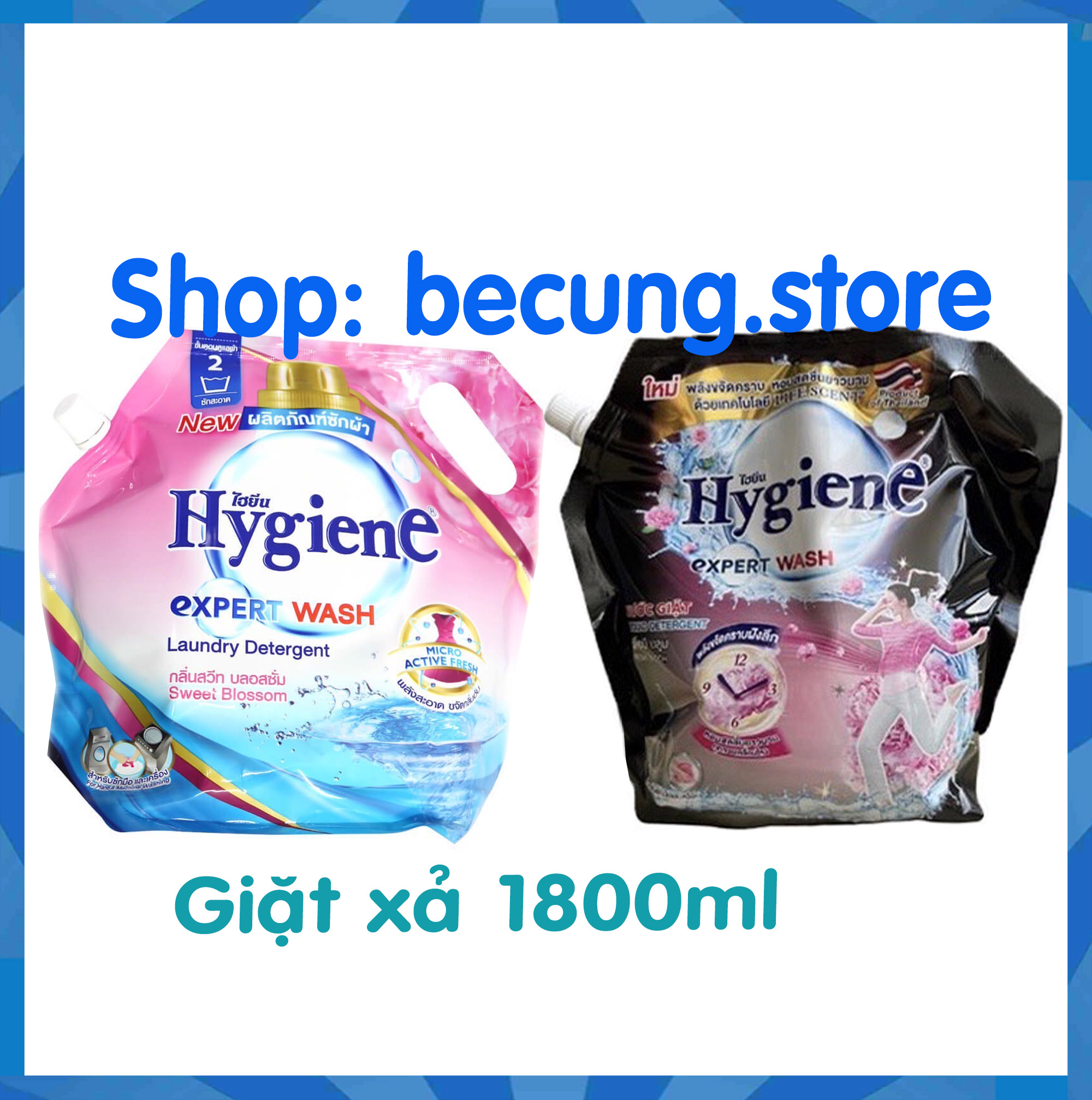 Nước giặt xả 2 trong 1 HYGIENE Thái Lan 1800ml - MixASale