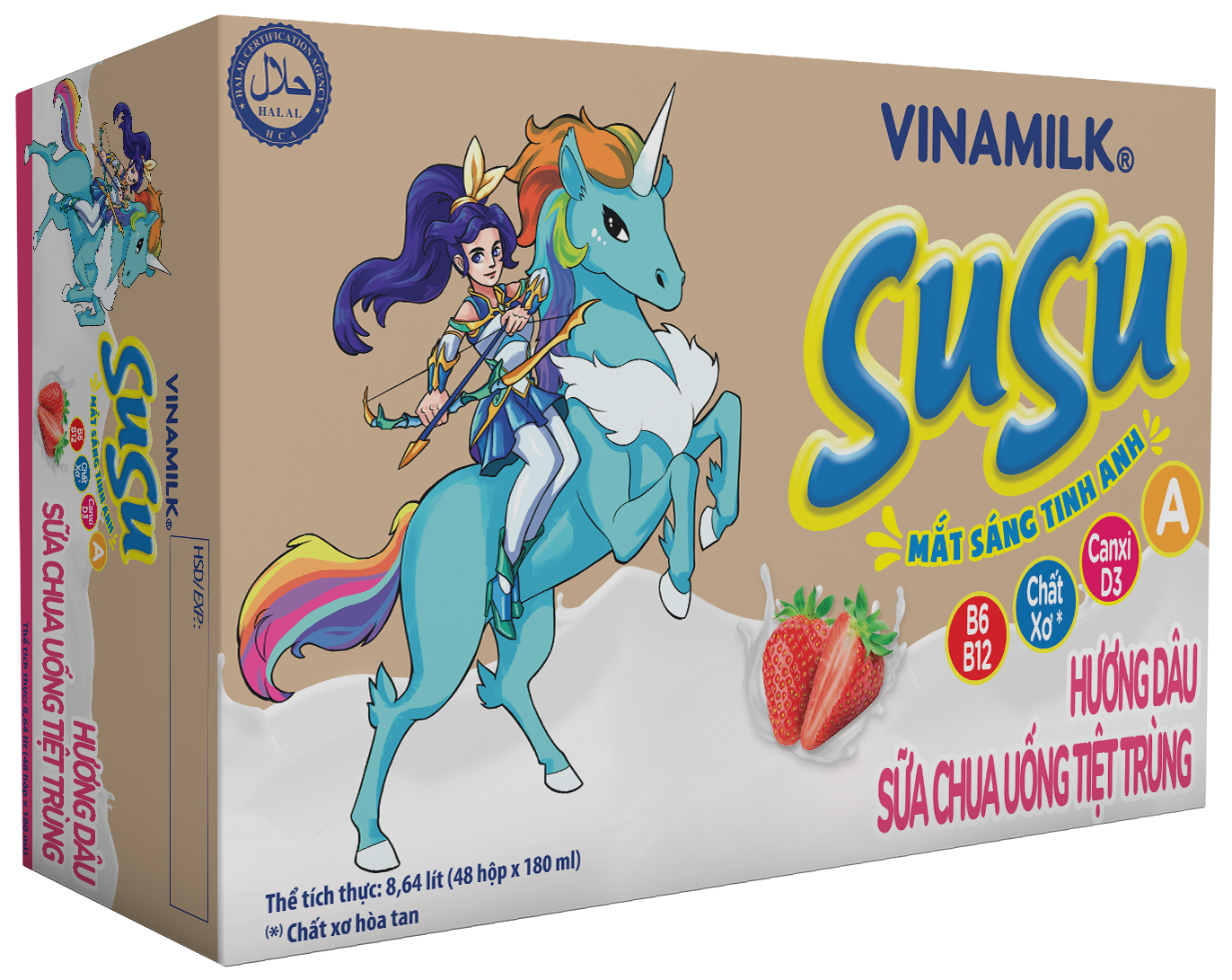 Lốc 6 Chai 80ml Sữa Chua Uống Susu IQ Hương Cam - Dâu - Phô Mai - MixASale