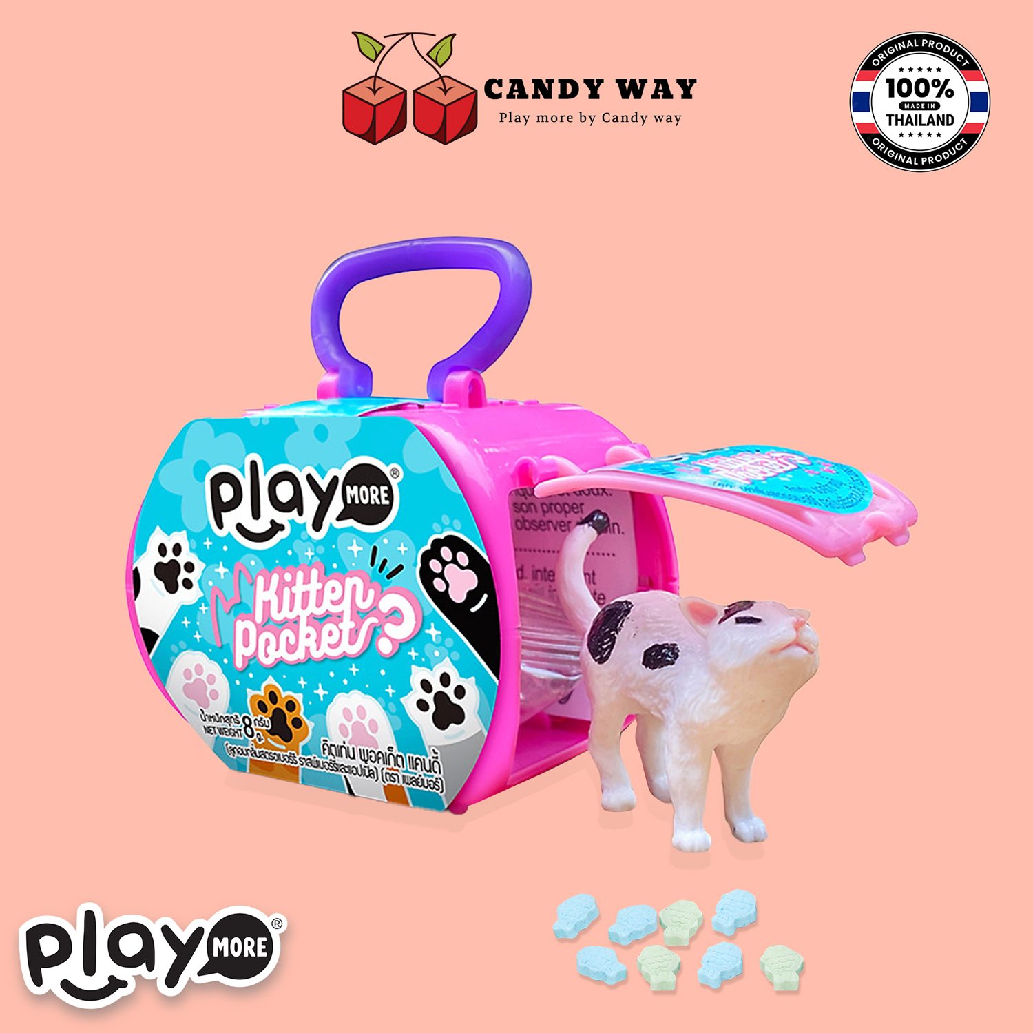 Hộp 6 hũ kẹo ngậm the vị dưa hấu Playmore 22g/hũ, nhập khẩu chính hãng ...