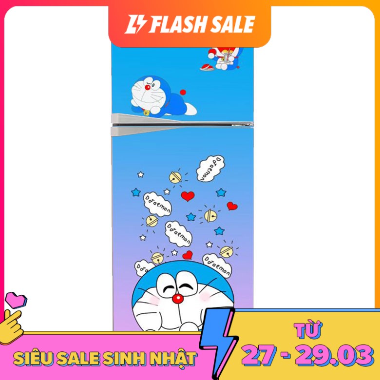 [HCM]Decal dán trang trí tủ lạnh mẫu Doraemon cute chất liệu cao cấp ...