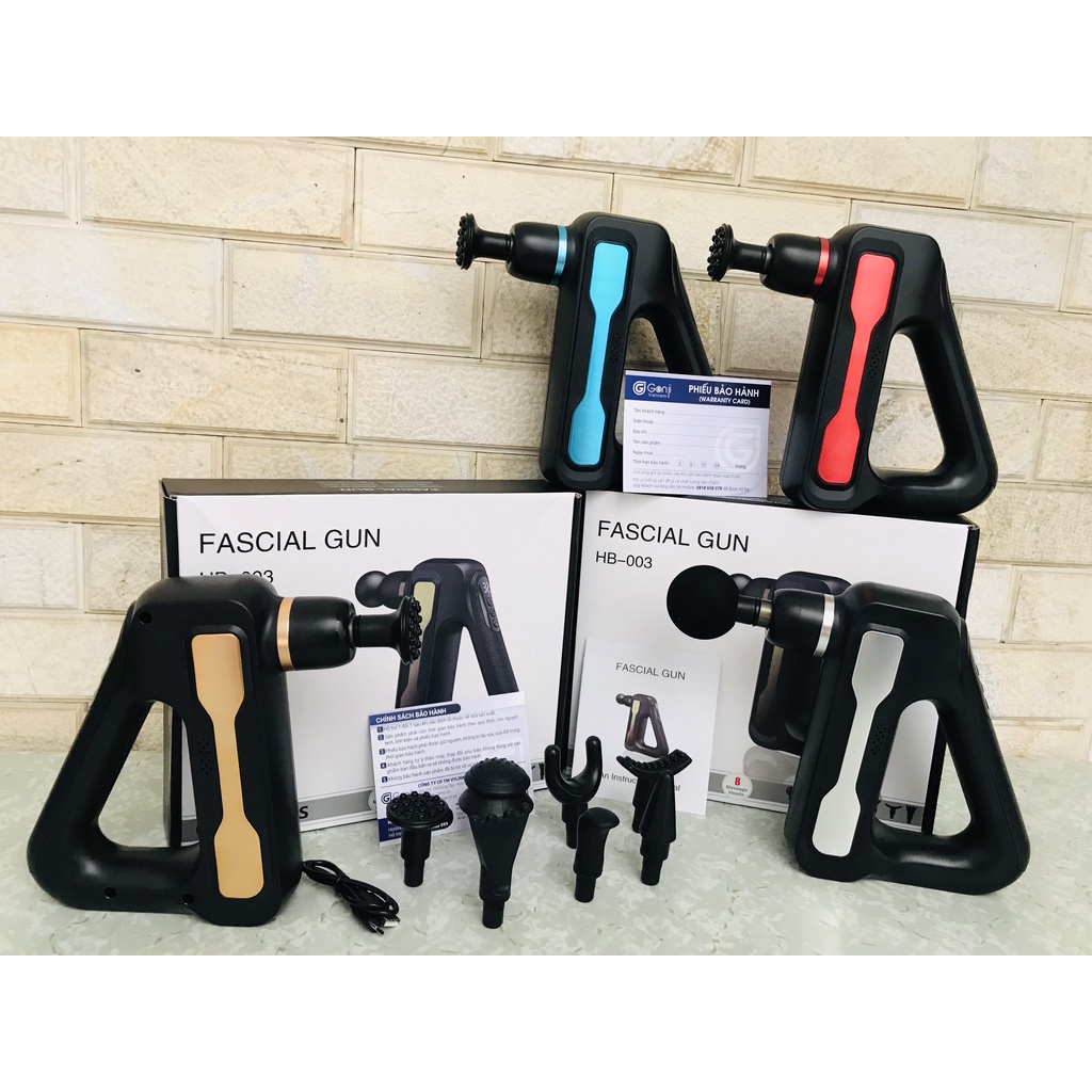 Máy Mát Xa Gun Cầm Tay Trị Liệu Xung Điện 8 Đầu HB-003 32 Chế Độ Rung ...