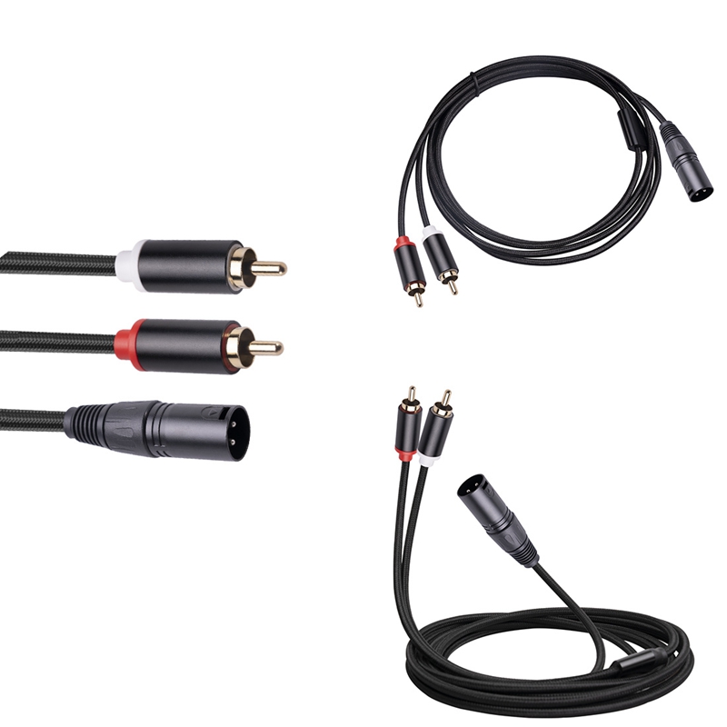 XLR To Dual RCA Audio Cable A1 XLR Male 3 Pin To Dual RCA Male Plug ...