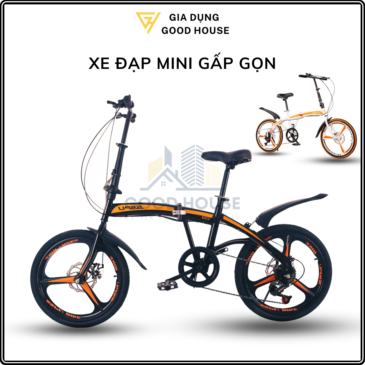 Xe đạp thể thao mini gấp gọn 20 inch Chất liệu thép cacbon Phanh kĩa ...