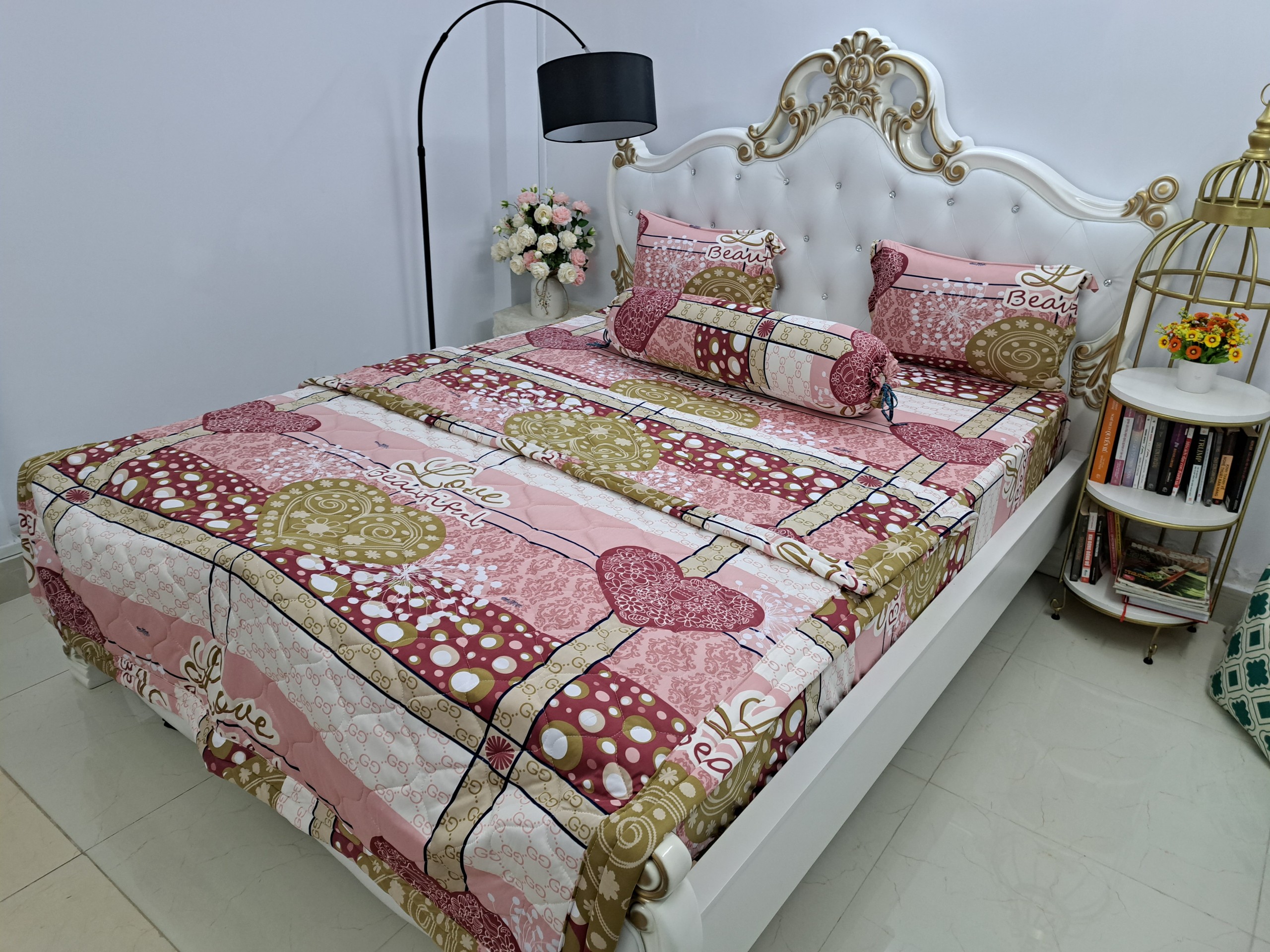 HCMBộ Drap thun Hàn Quốc loại 1 có mền 5 món ( 1 drap 1 chăn chần bông 3 áo gối) - MixASale