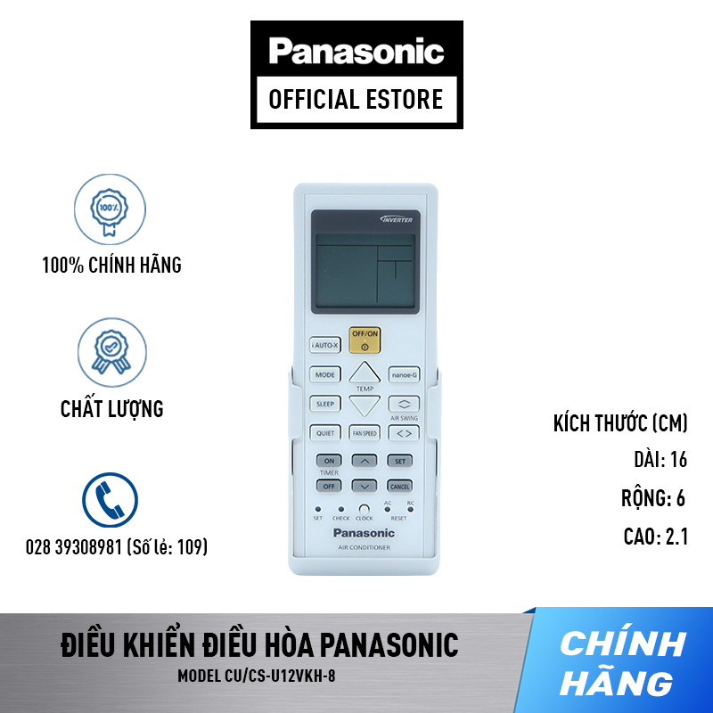 ĐIỀU KHIỂN ĐIỀU HÒA PANASONIC CS-U12VKH-8/CS-U9VKH-8/CS-U18VKH-8/CS ...