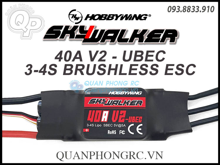 Bộ Điều Tốc Hobbywing SkyWalker 40A V2 UBEC Brushless ESC (3-4S) | Lazada.vn