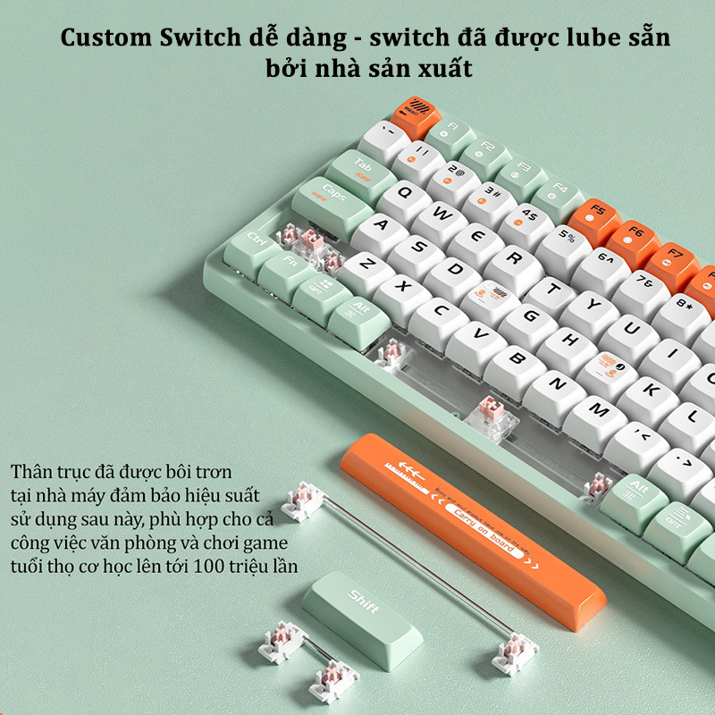 Bàn Phím Cơ Hotswap LANGTU LT-L9 Layout 85 Phím Không Dây Led RGB ...