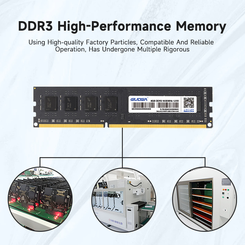 GUDGA DDR3 4GB 8GB RAM Bộ nhớ máy tính để bàn 1600 Mhz 1.5V 240 Pin Máy tính để bàn Dimmable PC ...