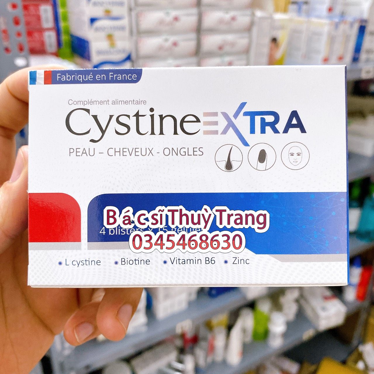 Viên uống làm sáng da, giảm tóc gãy rụng, chắc khoẻ móng Cystine Extra ...