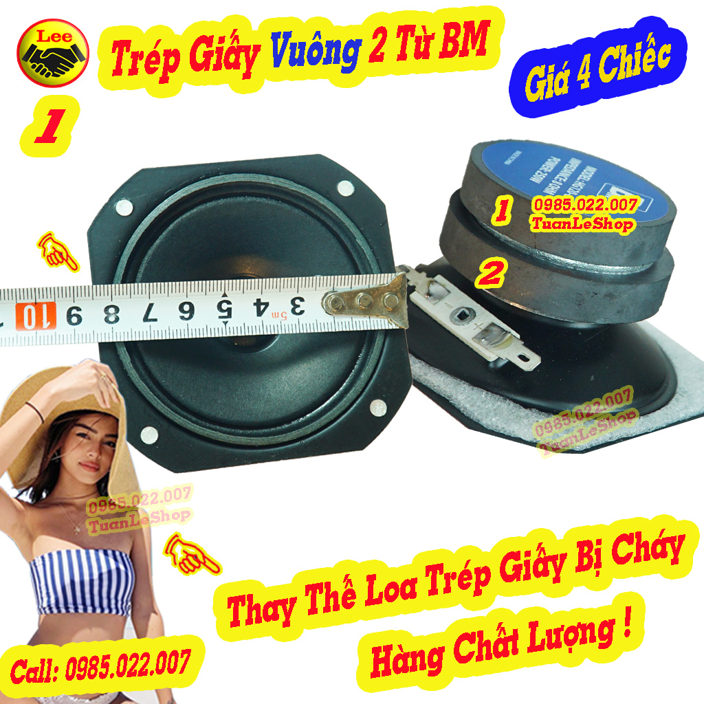 LOA TREBLE GIẤY VUÔNG 2 TỪ BM 8cm – HÀNG CHẤT LƯỢNG - Giá 04 LOA TREP GIẤY 8cm BM | Lazada.vn