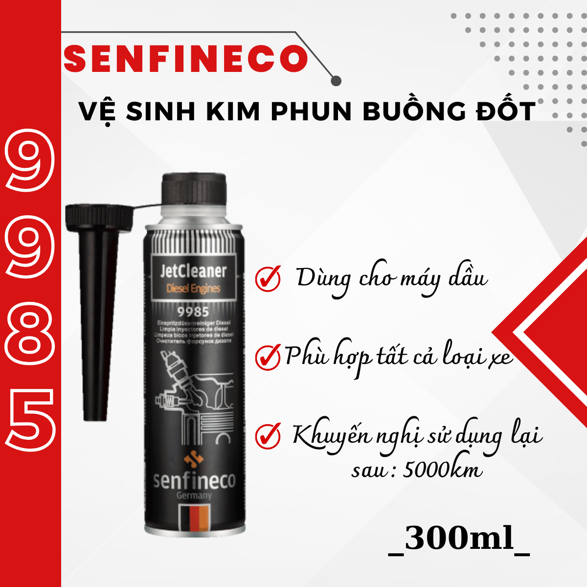 Dung dịch vệ sinh buồng đốt kim phun ô tô Senfineco 9986 Fuel Injector ...