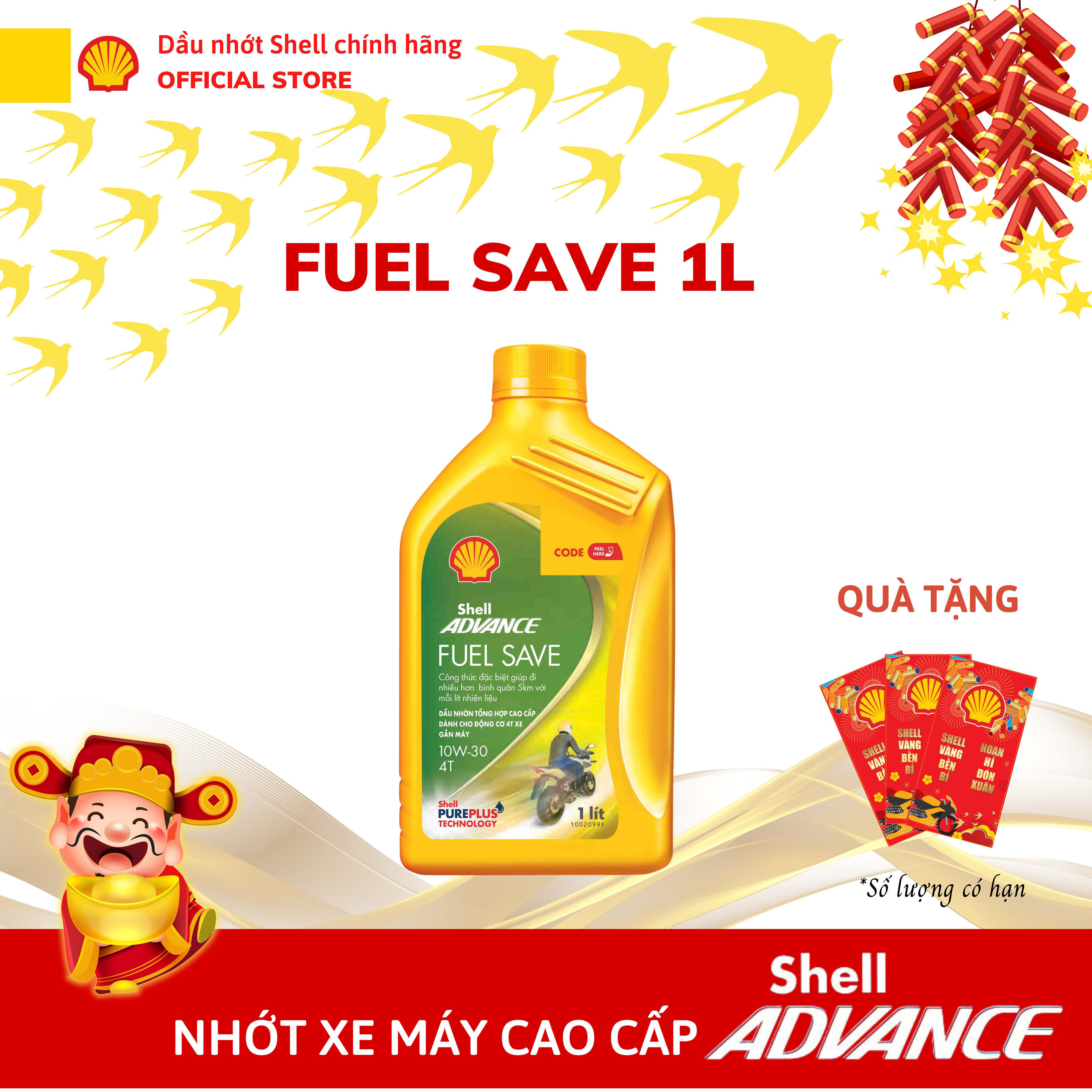 [Xe số 1L] Dầu nhớt 4T Shell Advance FUEL SAVE Tiết kiệm xăng 10W30 SN ...