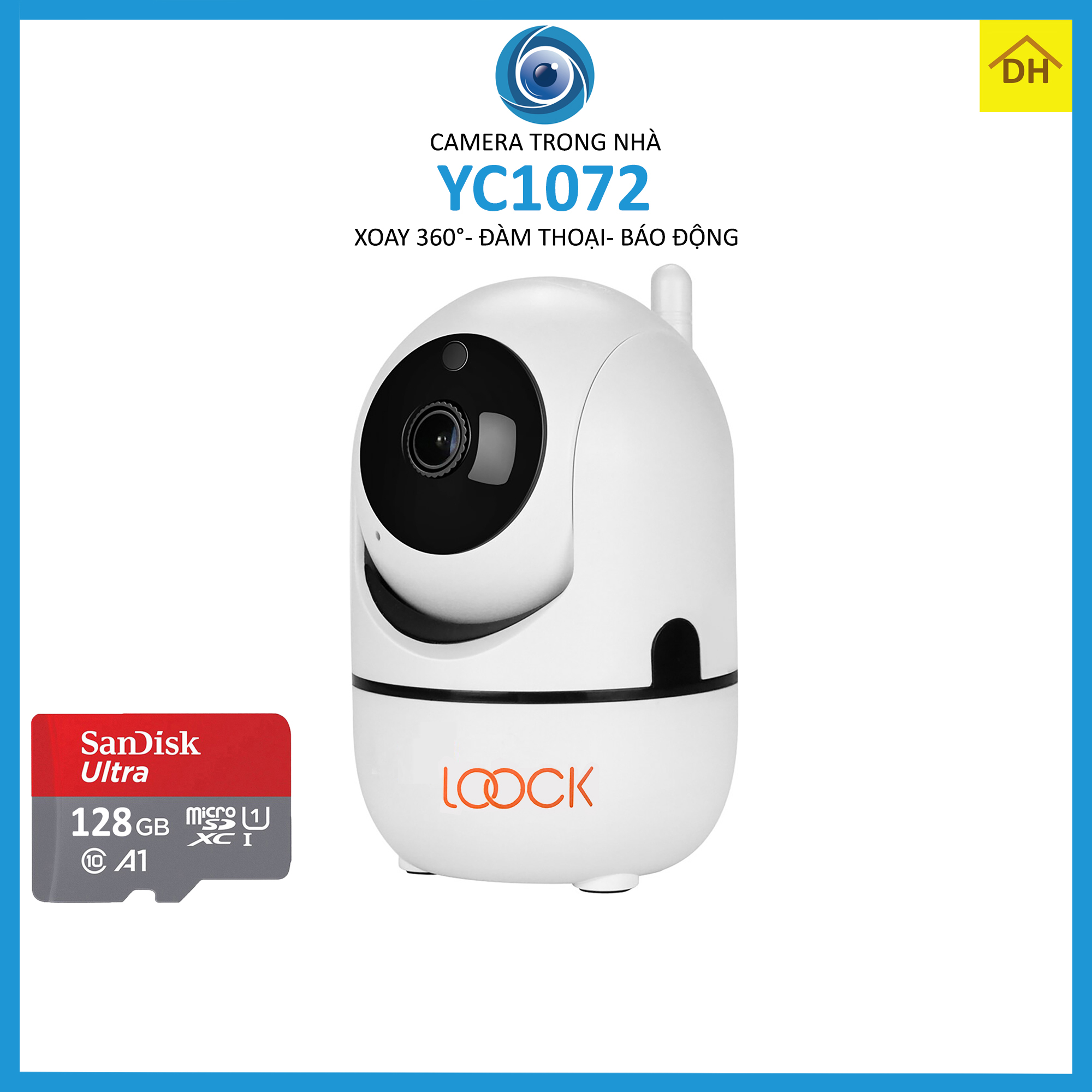 Camera YCC 365 YC1072 Xoay 360 Độ- Đàm Thoại 2 Chiều- Báo Động Chống ...