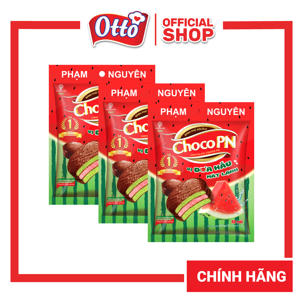 [DATE SIÊU MỚI] CHÍNH HÃNG Combo 3 Túi Bánh Choco PN Dưa Hấu 204g ...