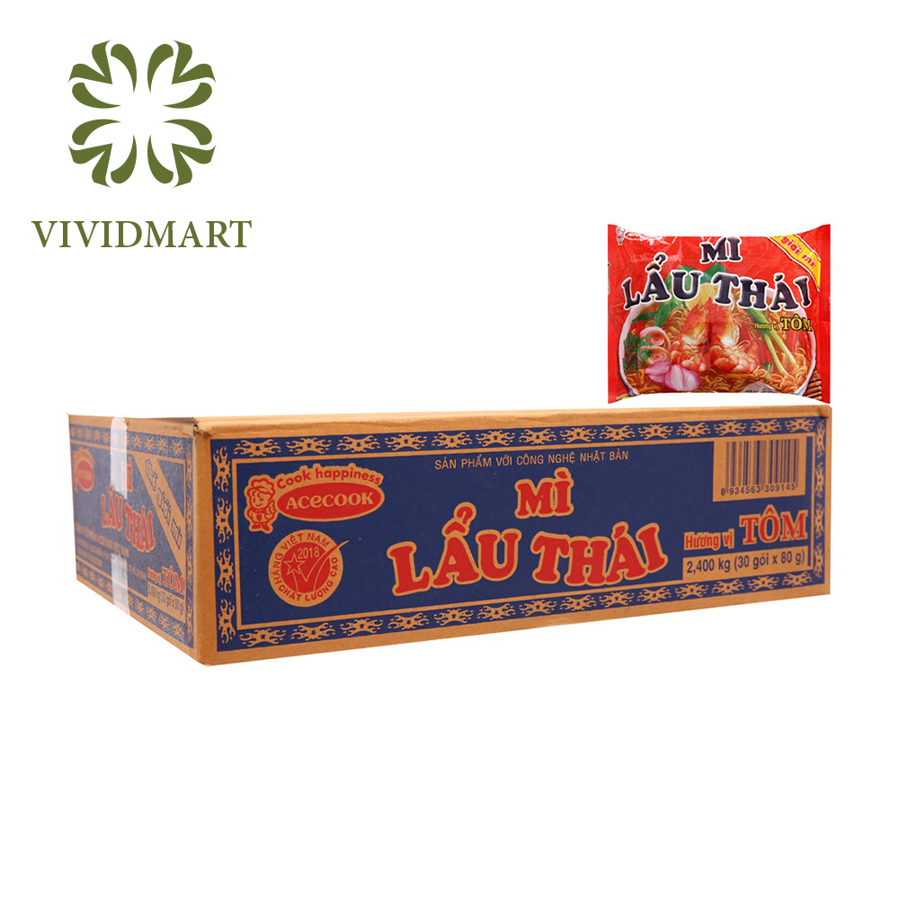 [Mì Acecook][THÙNG 30 GÓI] MÌ LẨU THÁI HƯƠNG VỊ TÔM và MÌ HOÀNH THÁNH ...