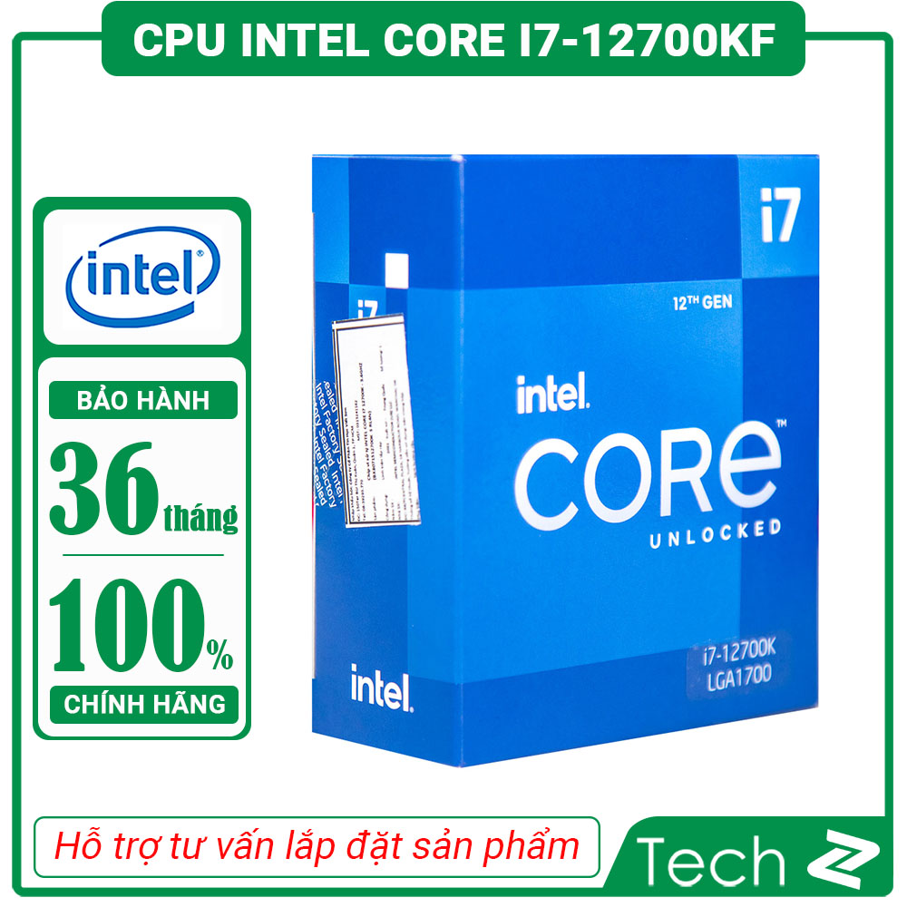 Bộ vi xử lý cpu intel core i7-12700kf 3.8ghz turbo up to 5.0ghz, 12 nhân
