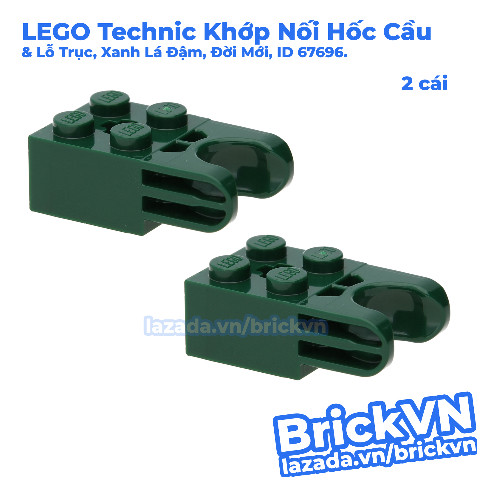 [2 Cái] LEGO Technic Gạch 2x2 Với Khớp Nối Hốc Cầu (Đầu Cái) & Lỗ Trục ...