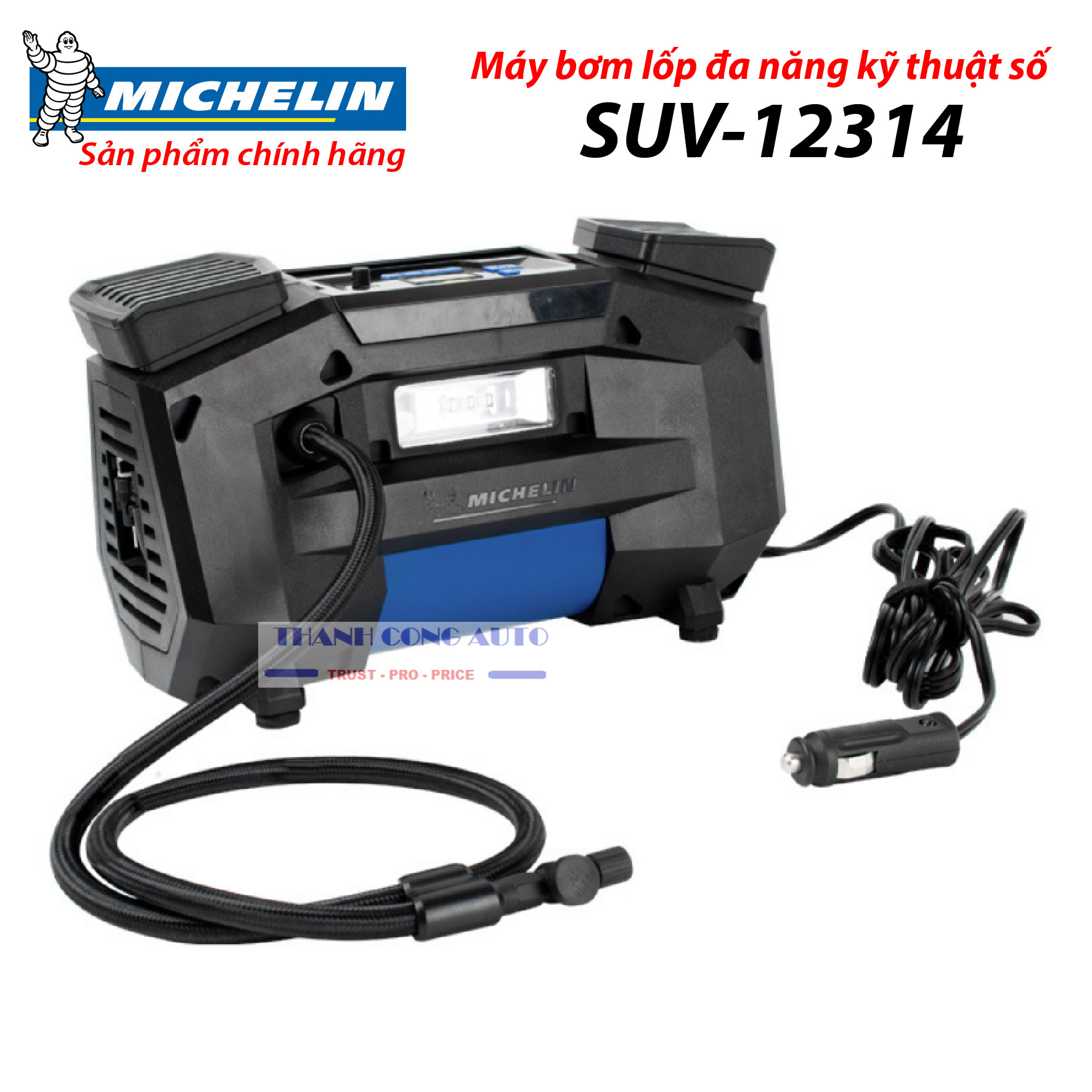 {Chính hãng} Máy Bơm Lốp Xe Ô Tô MICHELIN 12314 Kĩ Thuật Số 2 Piston ...