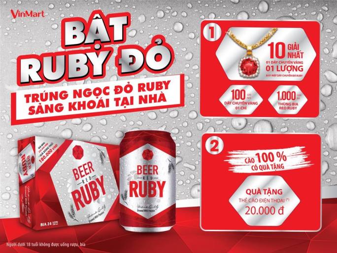 Bỏ sỉ THÙNG BIA RED RUBY 24 LON X 330ML BẬT RUBY ĐỎ TRÚNG NGỌC ĐỎ RUBY ...
