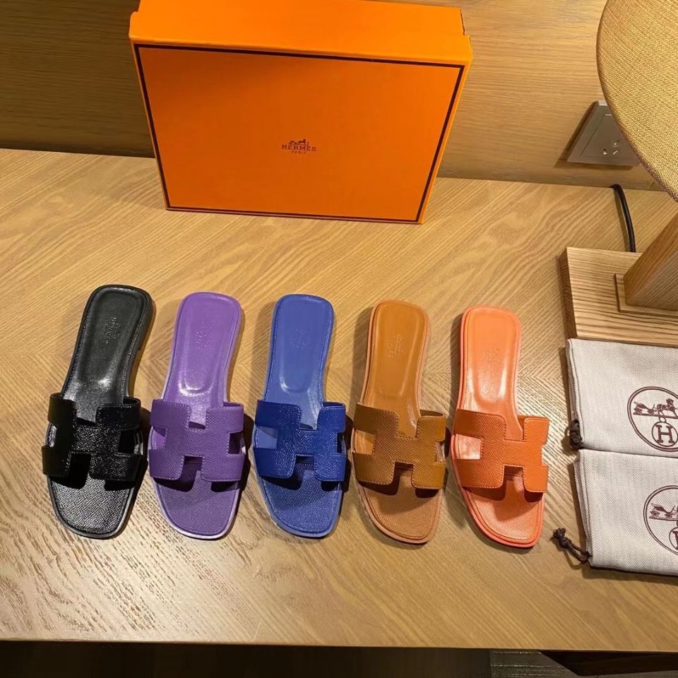 【มีสินค้า】Hermesˉ Slippers Women's Summer 2021 New All-match Color ...