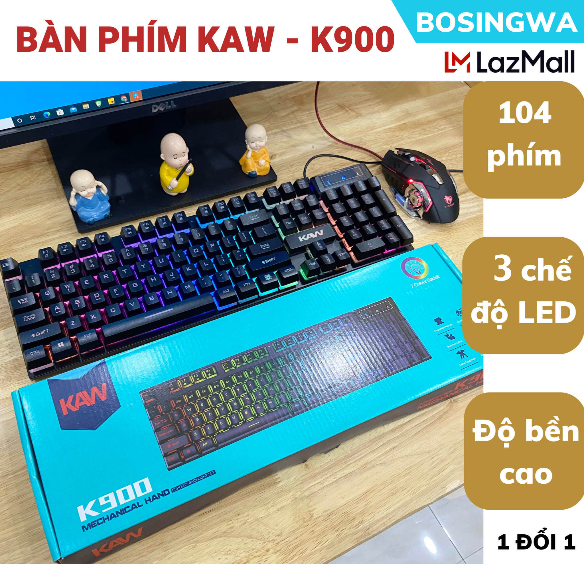 Bàn phím cơ có led nhiều chế độ phát sáng, bàn phím cơ có dây cho máy tính