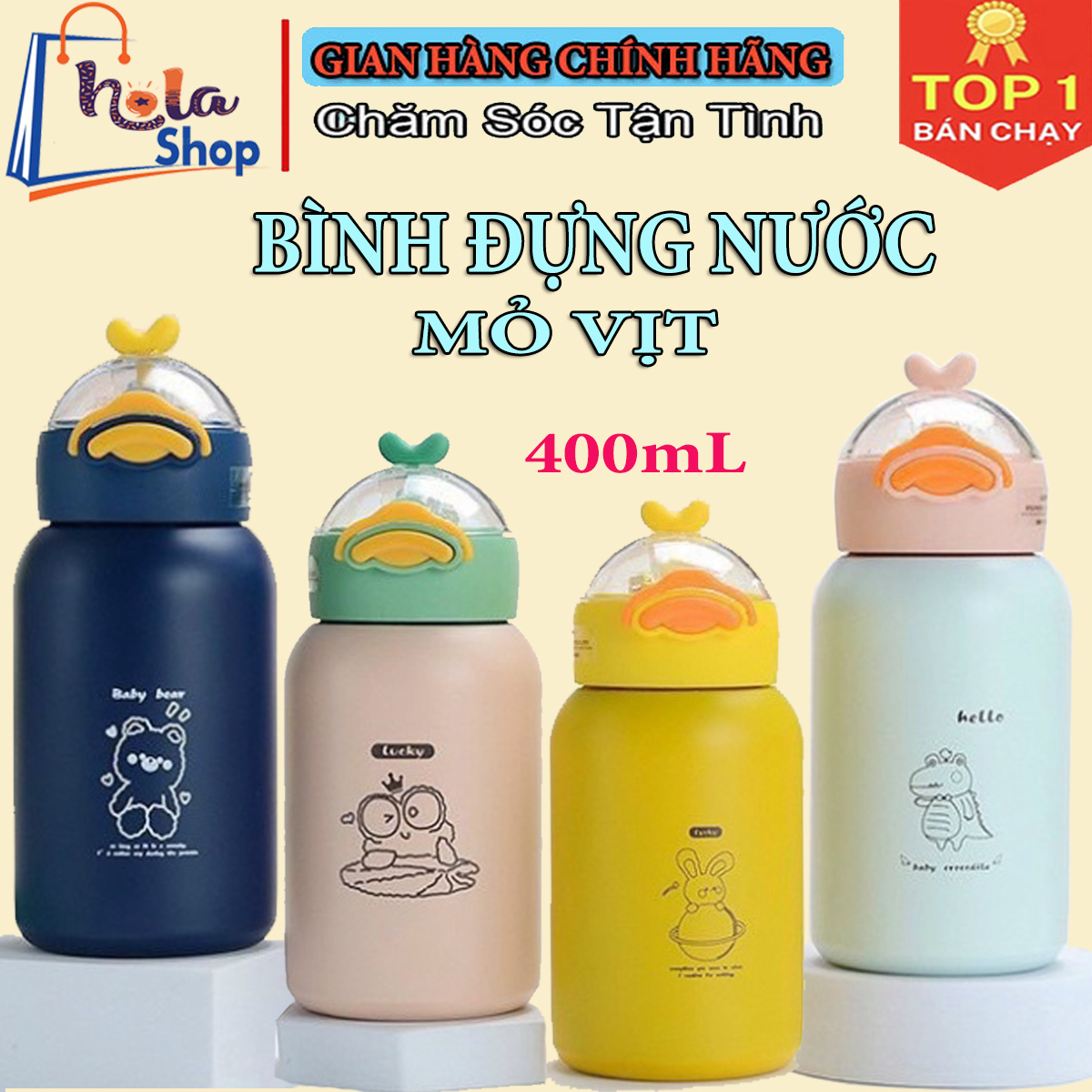 Bình đựng Nước Nhựa đeo Chéo Dễ Thương Hình Gấu Kèm Stik 3d 2d Cute 1200ml Chịu Nhiệt 100 độ Có