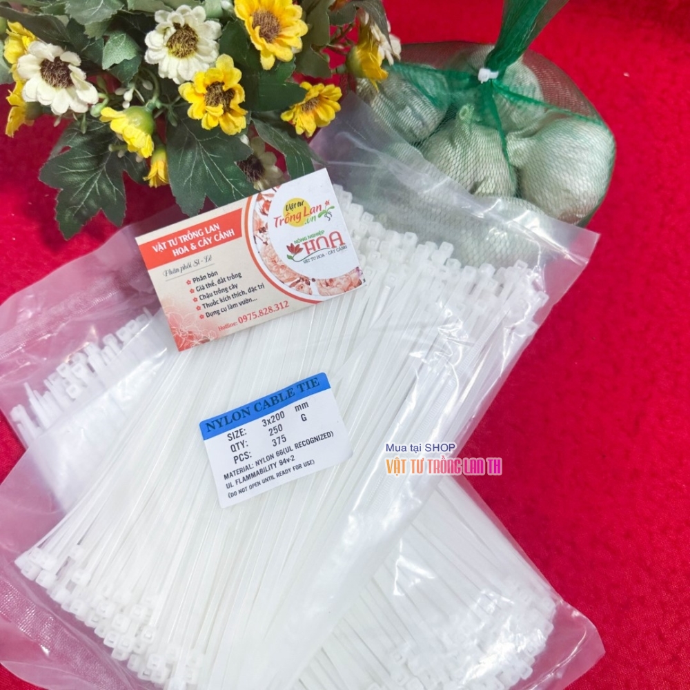 Dây rút nhựa, dây thít nhựa trắng kích thước 3x200 mm | Lazada.vn