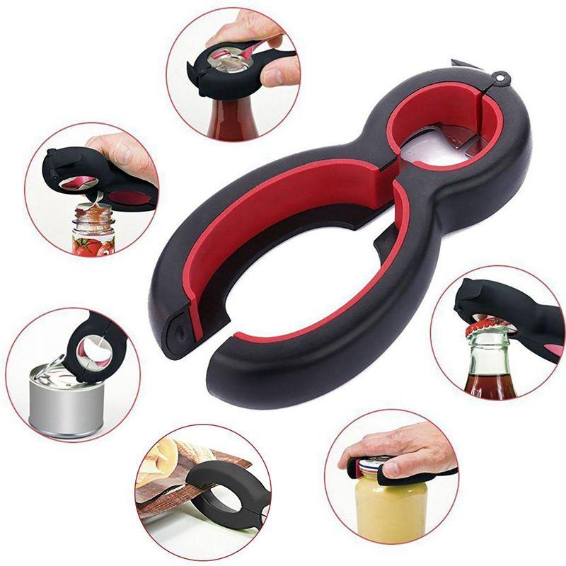 Multifunction Portable Bottle Opener 6 in1 Stainless Steel Manual ...