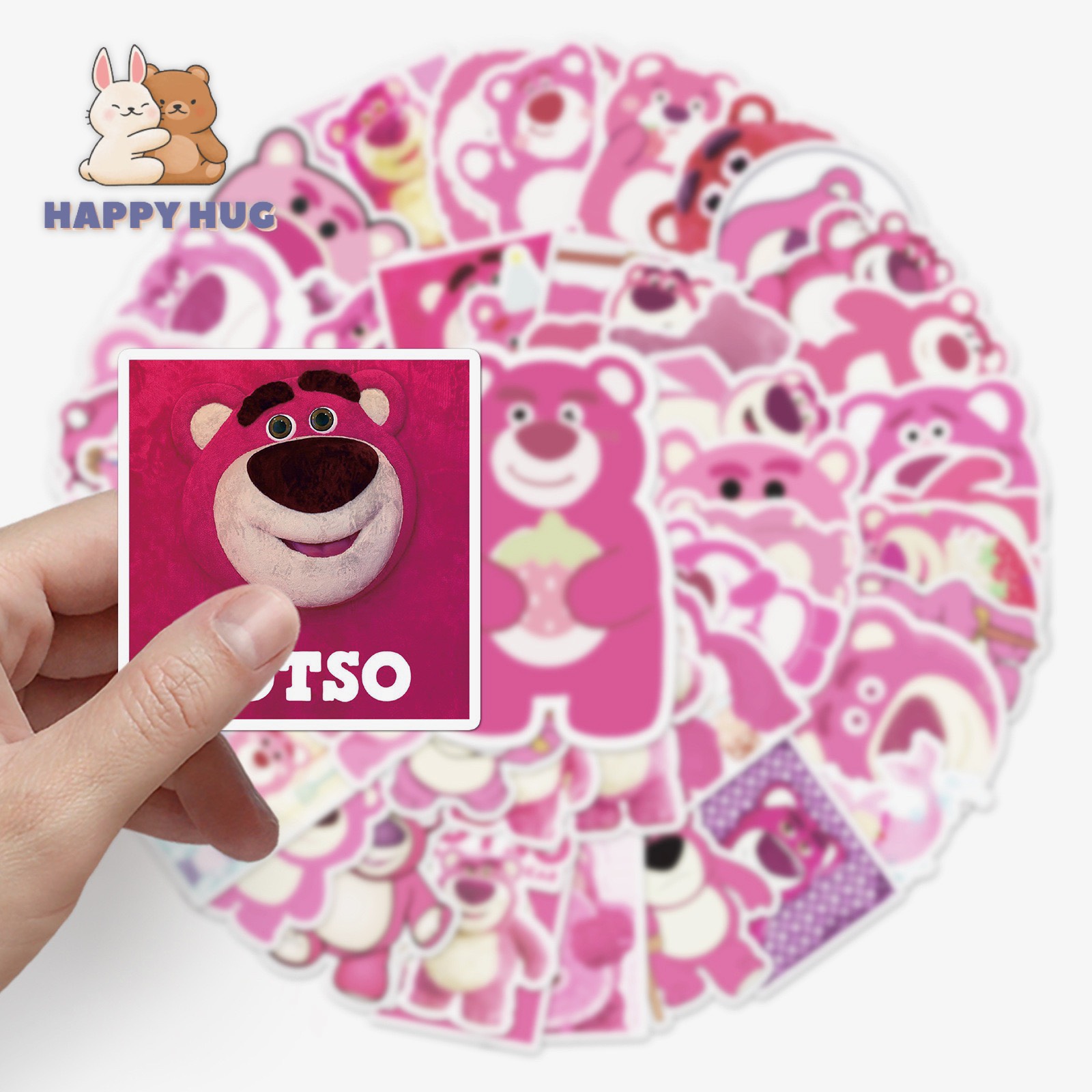 Bộ 10-50 Sticker Gấu dâu Lotso Huggin Bear miếng dán trang trí hoạt ...