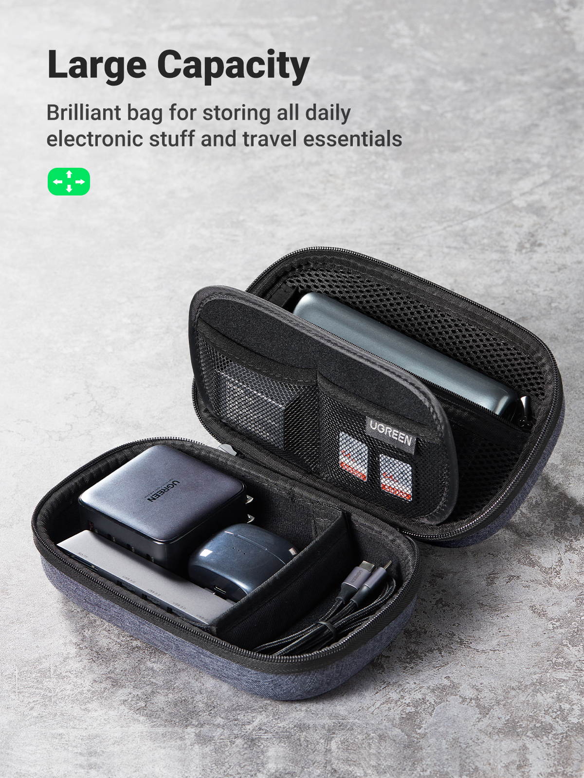 UGREEN Travel Case Gadget Bag Small Portable Electronics Accessories ...