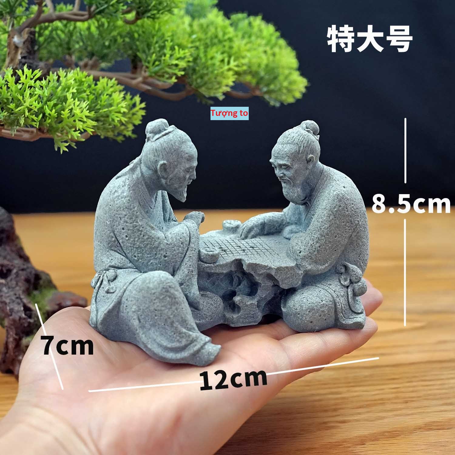 Tượng tiên ông đánh cờ, ông lão đánh cờ, phụ kiện trang trí nhà cửa sân ...