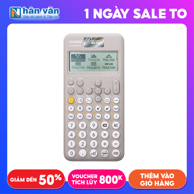 Máy Tính Casio FX 880 BTG Chính Hãng - Màu Xám - Bảo Hành 7 Năm | Lazada.vn