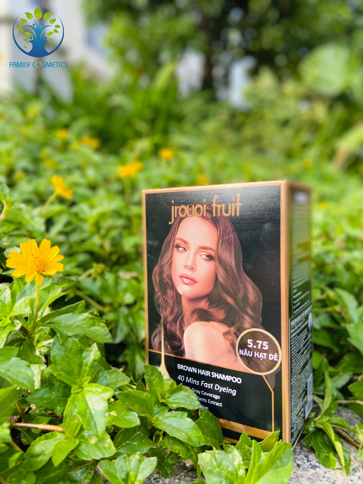 Dầu Gội Phủ Bạc Màu Nâu JROUOI FRUIT Nâu Hạt Dẻ Chesnut-HÀN QUỐC TÚI ...