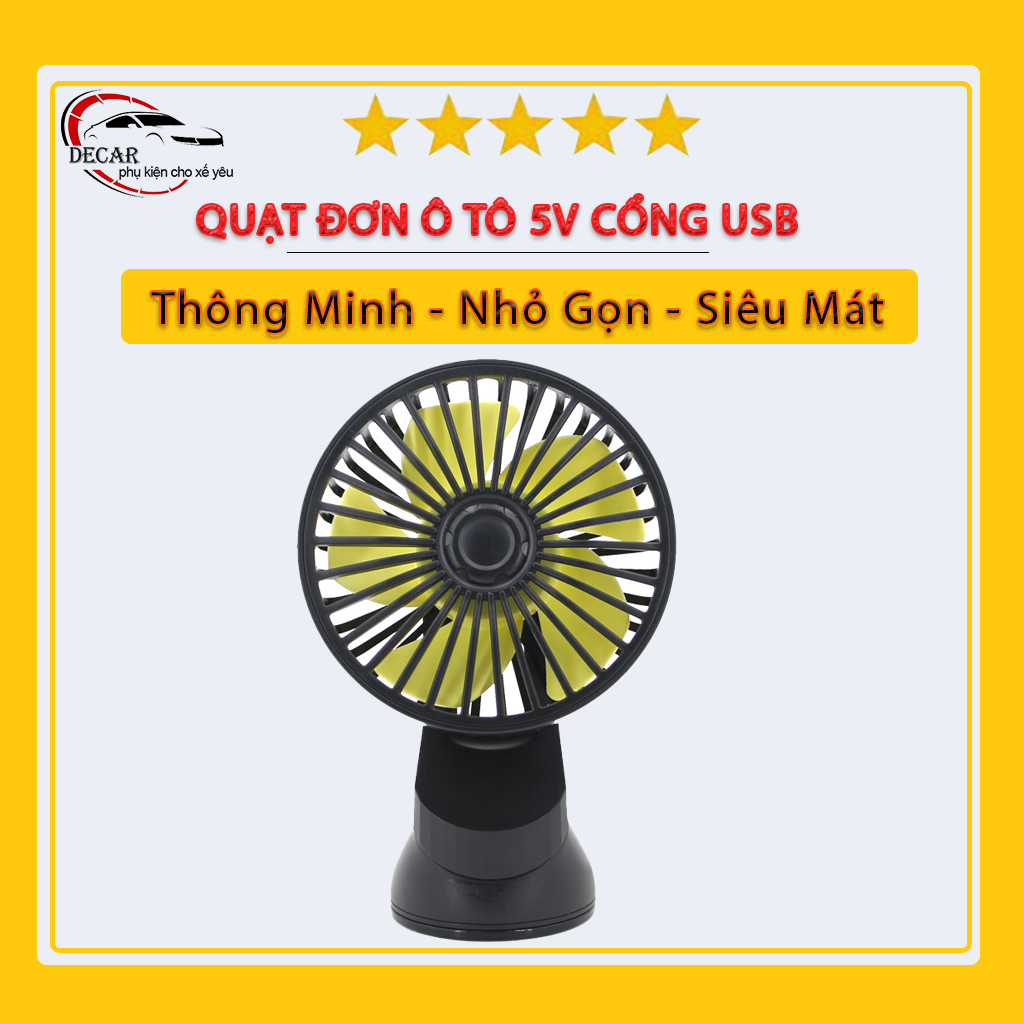 Quạt đơn 5v cao cấp để trên ô tô, xoay 360 độ ,quạt gió nhỏ gọn tiện ...