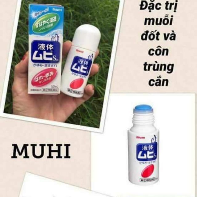 Lăn bôi Muỗi đốt và Côn Trùng cắn Muhi xuất xứ Nhật Bản lọ 50ml (made ...