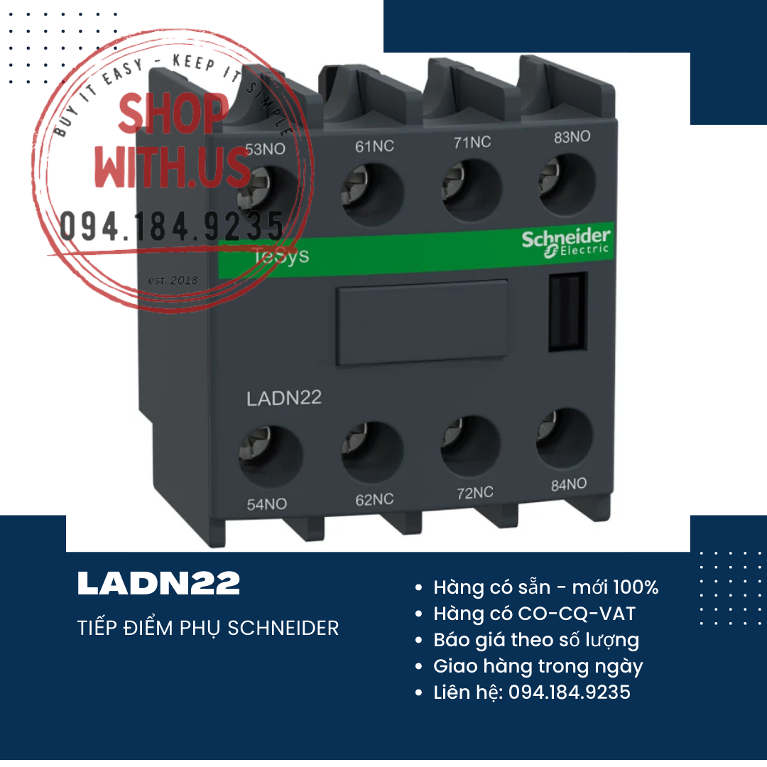 Tiếp Điểm Phụ Schneider 2NC 2NO - LADN22 - Tiếp điểm phụ cài trên ...