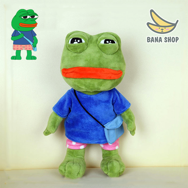 Gấu bông ếch xanh Pepe sad frog quần bi đeo túi siêu bựa dành cho vozer ...