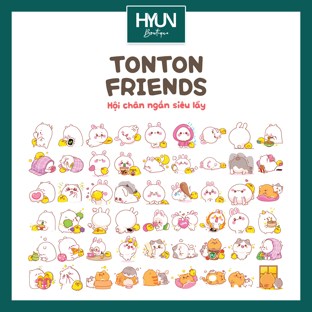 [HCM]Combo 54 Sticker Tonton Friends Hyun Boutique - Trang trí sổ tay ...
