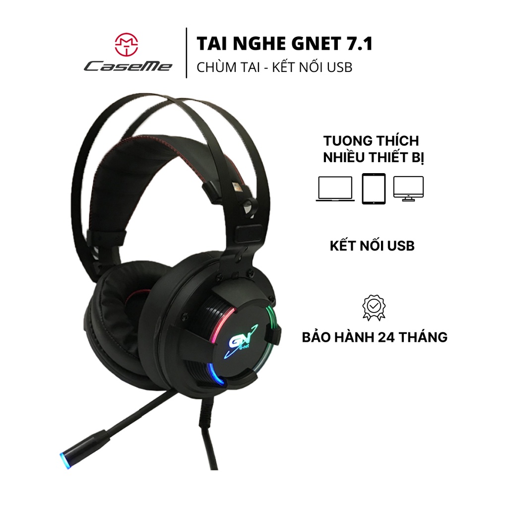 Tai nghe máy tính, laptop Gnet GH5 cổng kết nối USB có mic chống ồn và ...