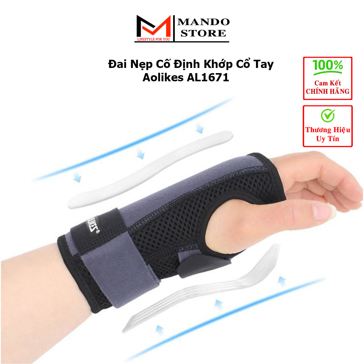 Đai Nẹp Cố Định Khớp Cổ Tay 2 Thanh Nẹp AOLIKES AL1671 1671 và AL1676 ...