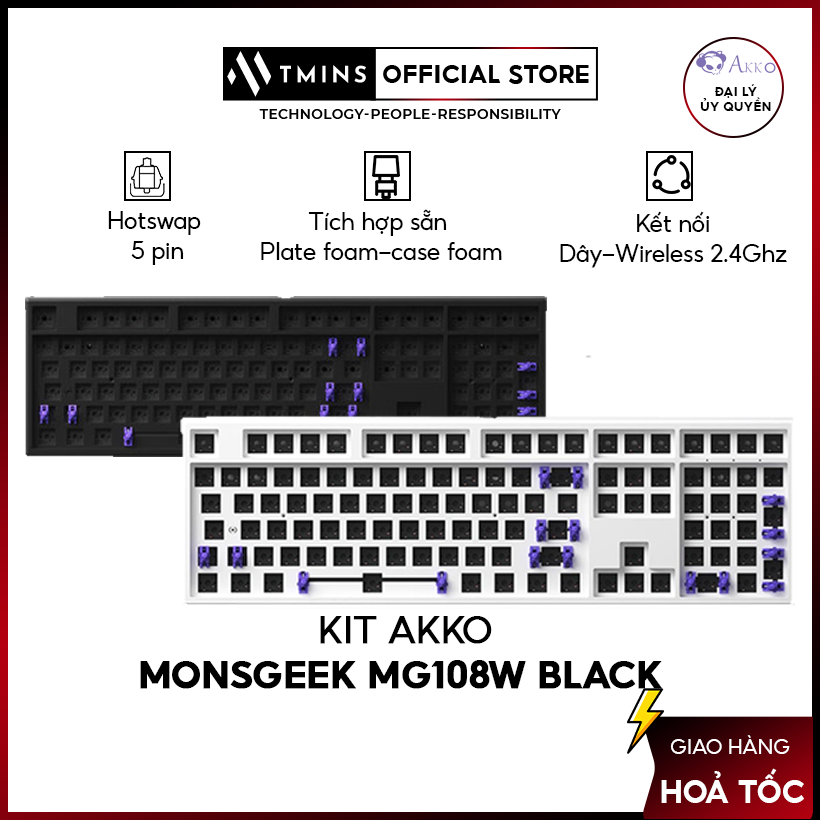 KIT bàn phím cơ MonsGeek MG108W Black (Dual Mode Hotswap 5 pin) - MixASale