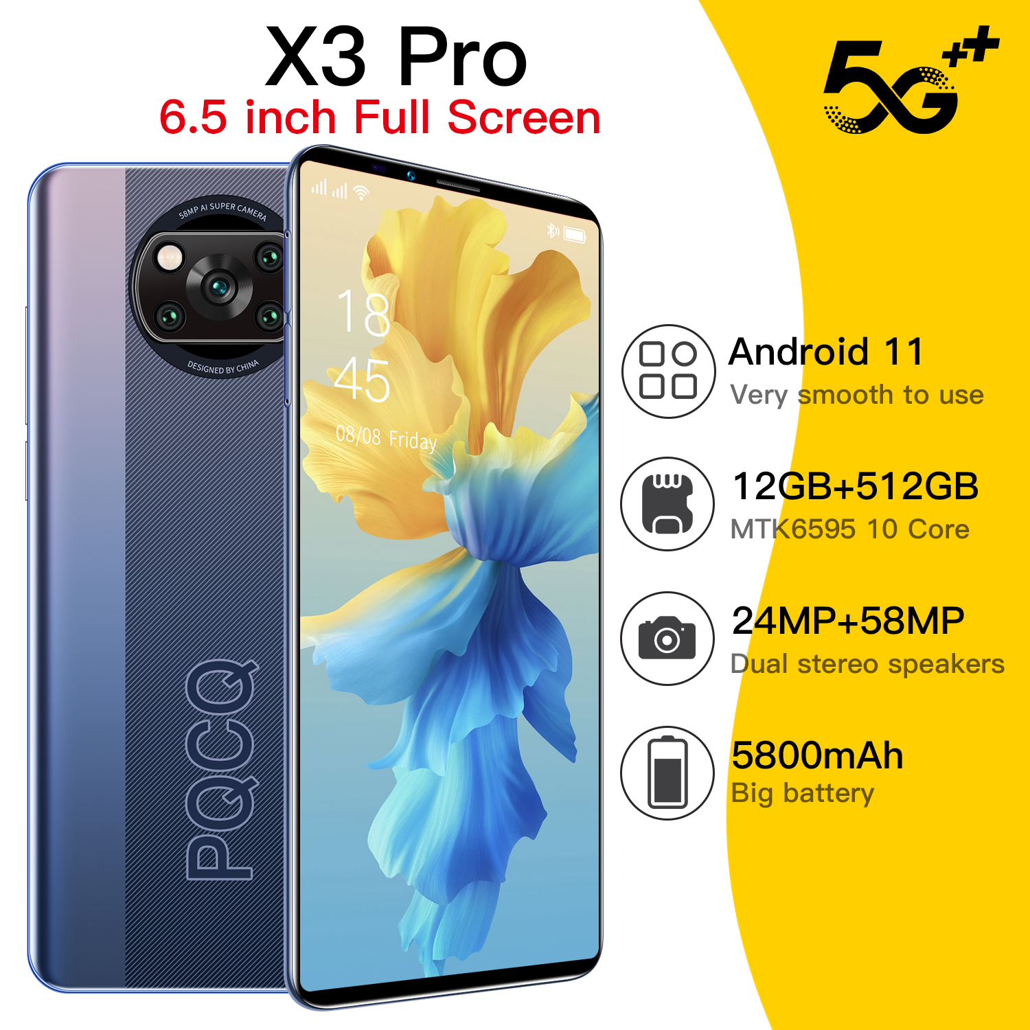 POCO X3 Pro Điện Thoại Di Động Chính Hãng Murah Màn Hình 6.5 Inch Bộ Nhớ 12512GB Hai Thẻ Sim ...